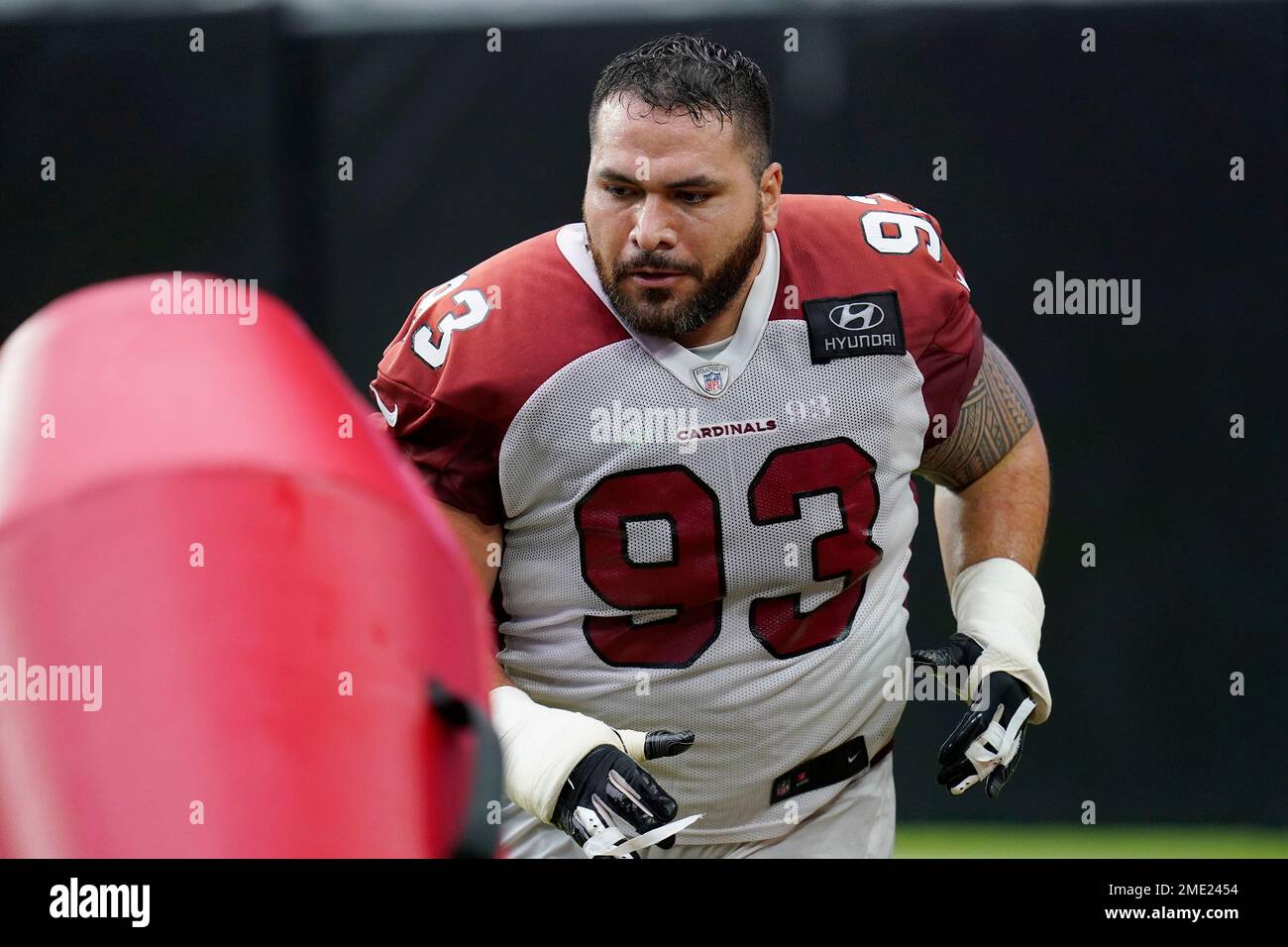 Arizona Cardinals defensive tackle David Parry works during defensive ...
