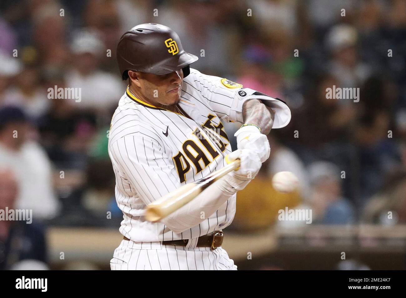 San Diego Padres' Manny Machado hits a two run home against the ...