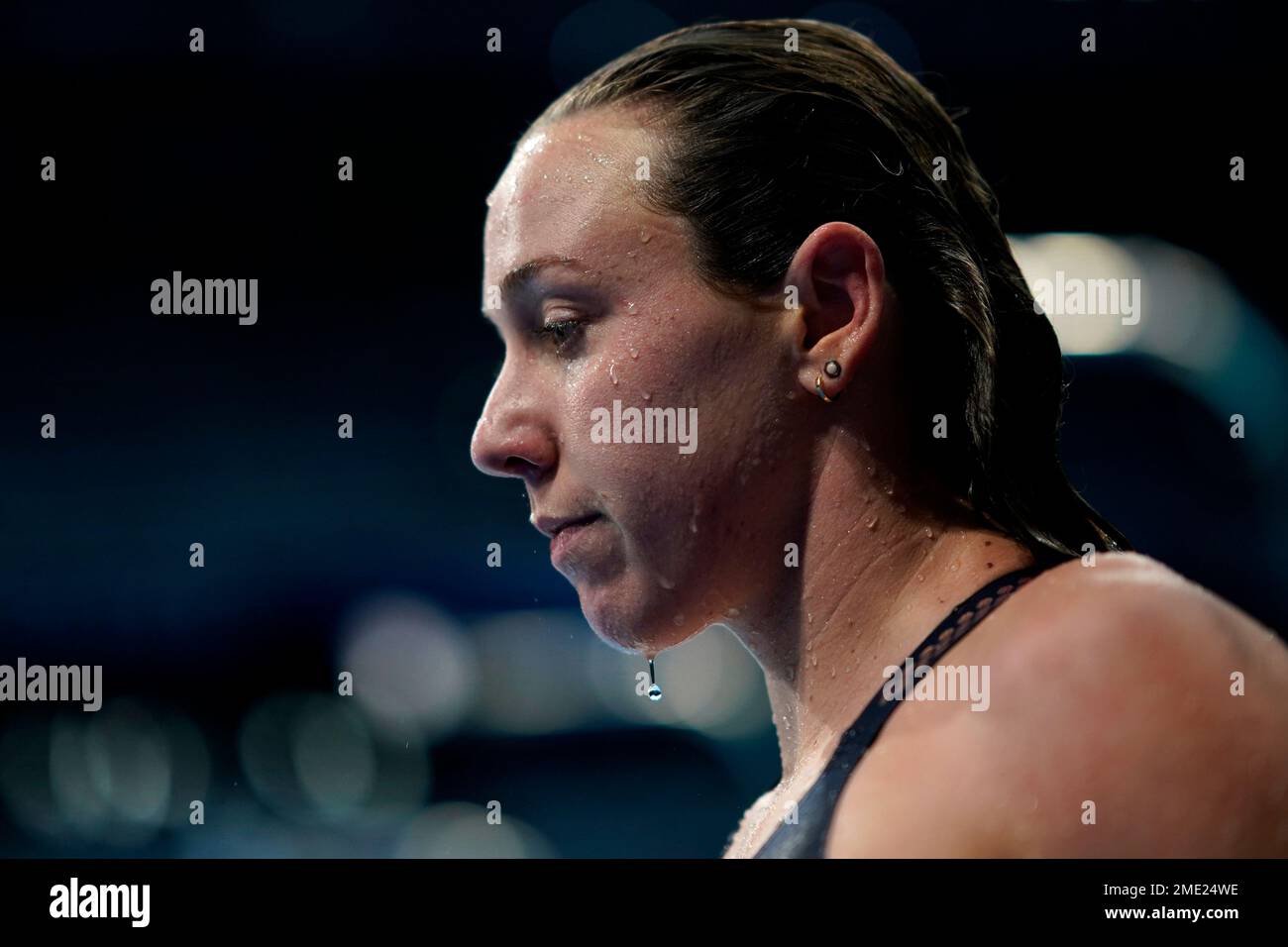 Abbey Weitzeil, of the United States, leaves the pool after swimming in ...