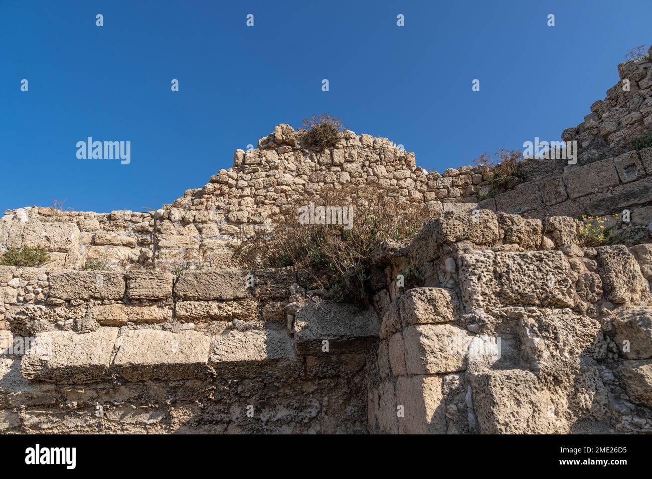 Ruins of Caesarea, ancient Roman city in Israel located on the shores ...