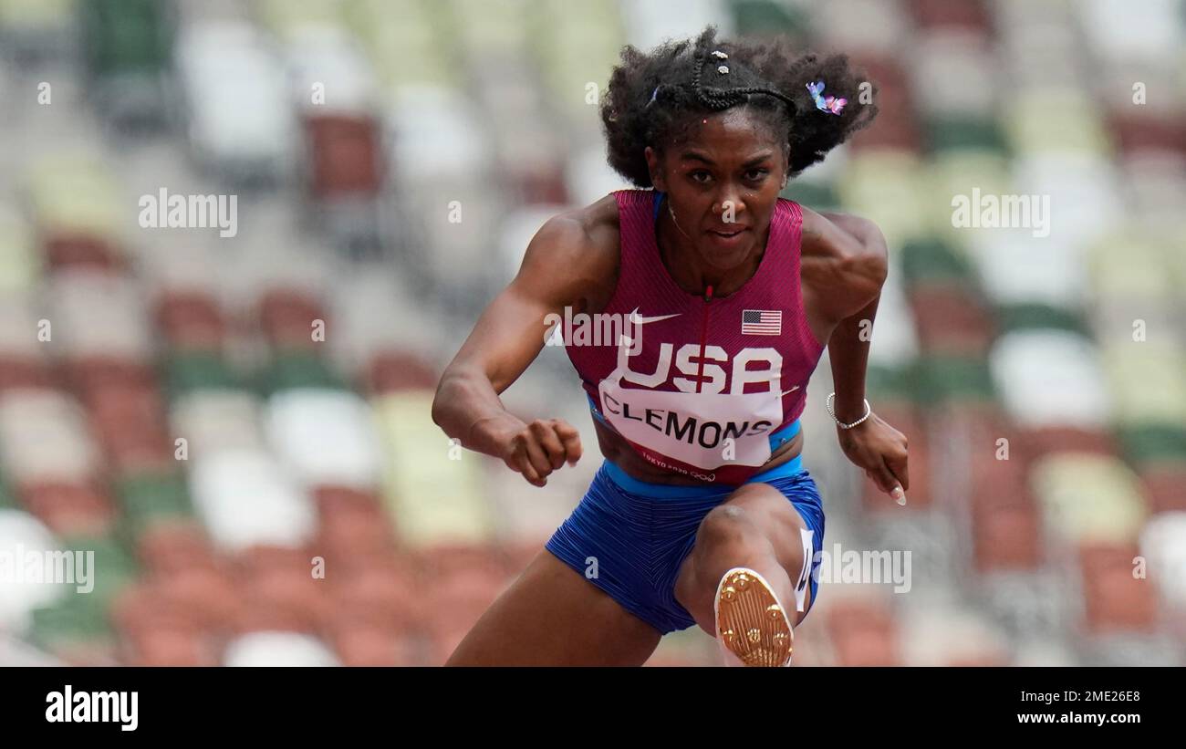 Christina Clemons, of United States, competes in a heat in the women's ...