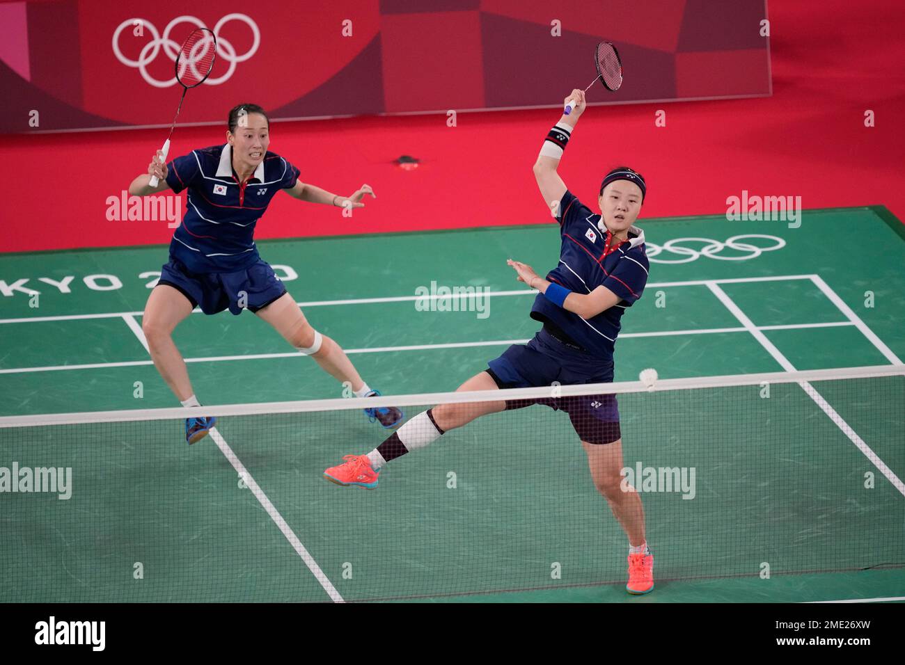 South Korea's Lee So-hee, right, and Shin Seung-chan play against ...