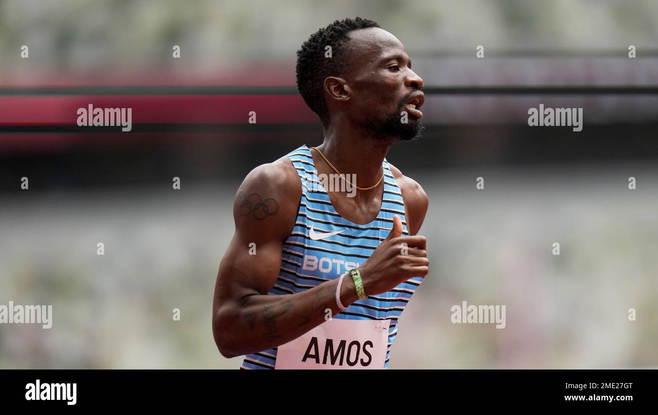 Nijel Amos, of Botswana, wins a heat in the men's 800-meter run at the ...