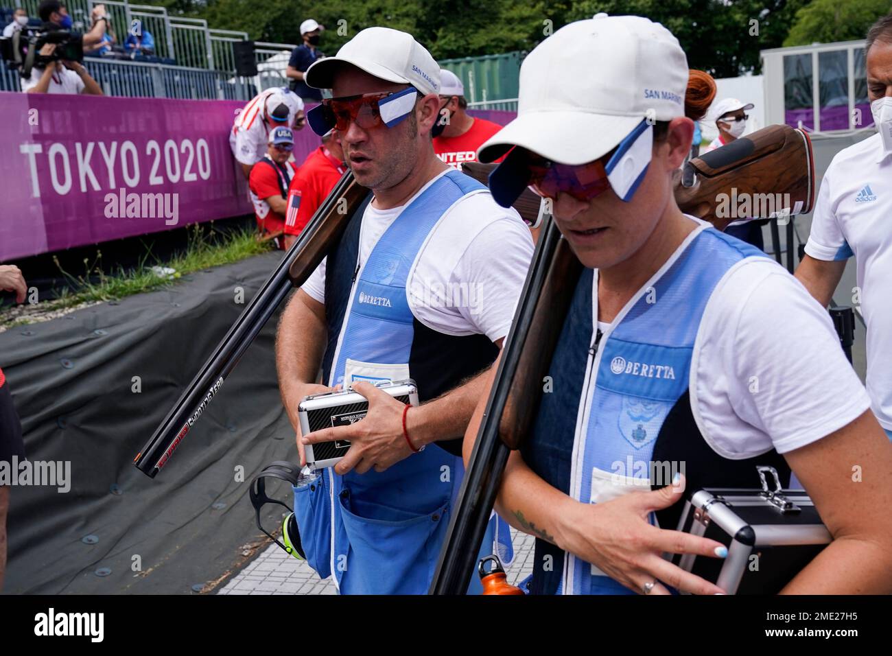 Gian Marco Berti, left, and Alessandra Perilli, both of San Marino ...