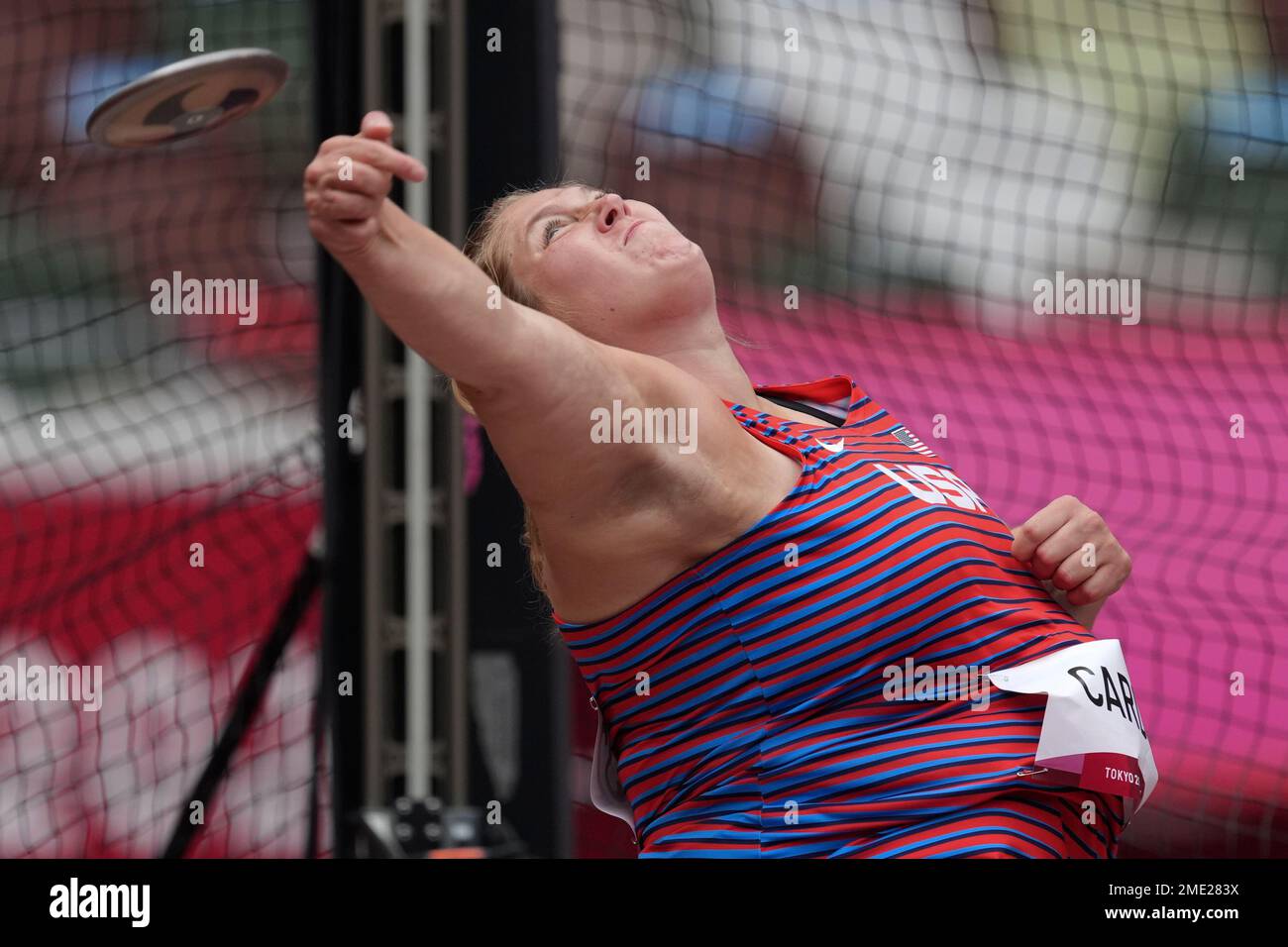 Kelsey Card, of the United States, competes during the qualification ...