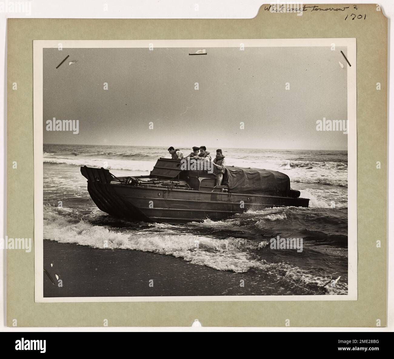 A Coast Guard amphibious duck truck is shown during training exercises ...