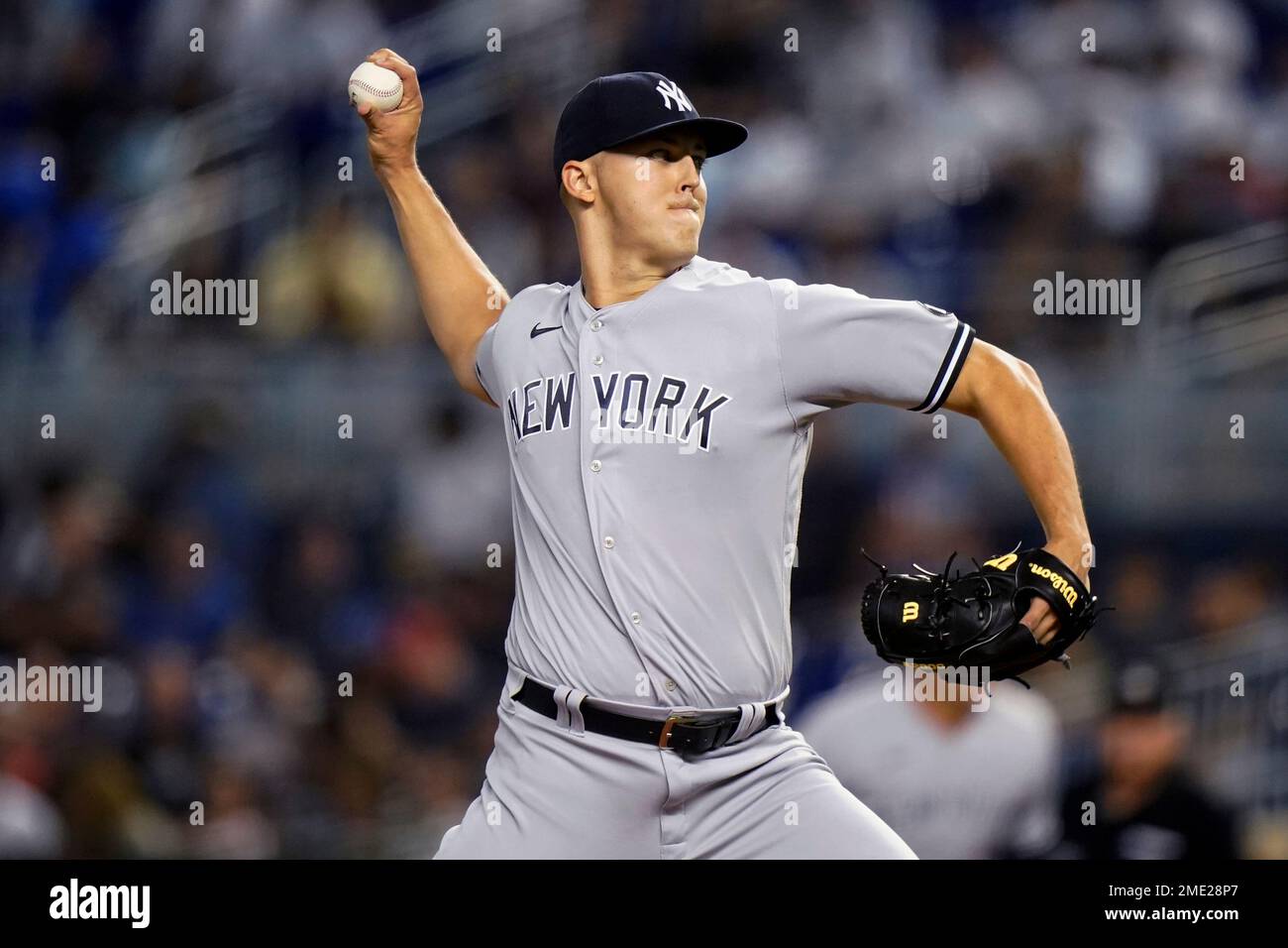 New York Yankees starting pitcher Jameson Taillon throws during the ...