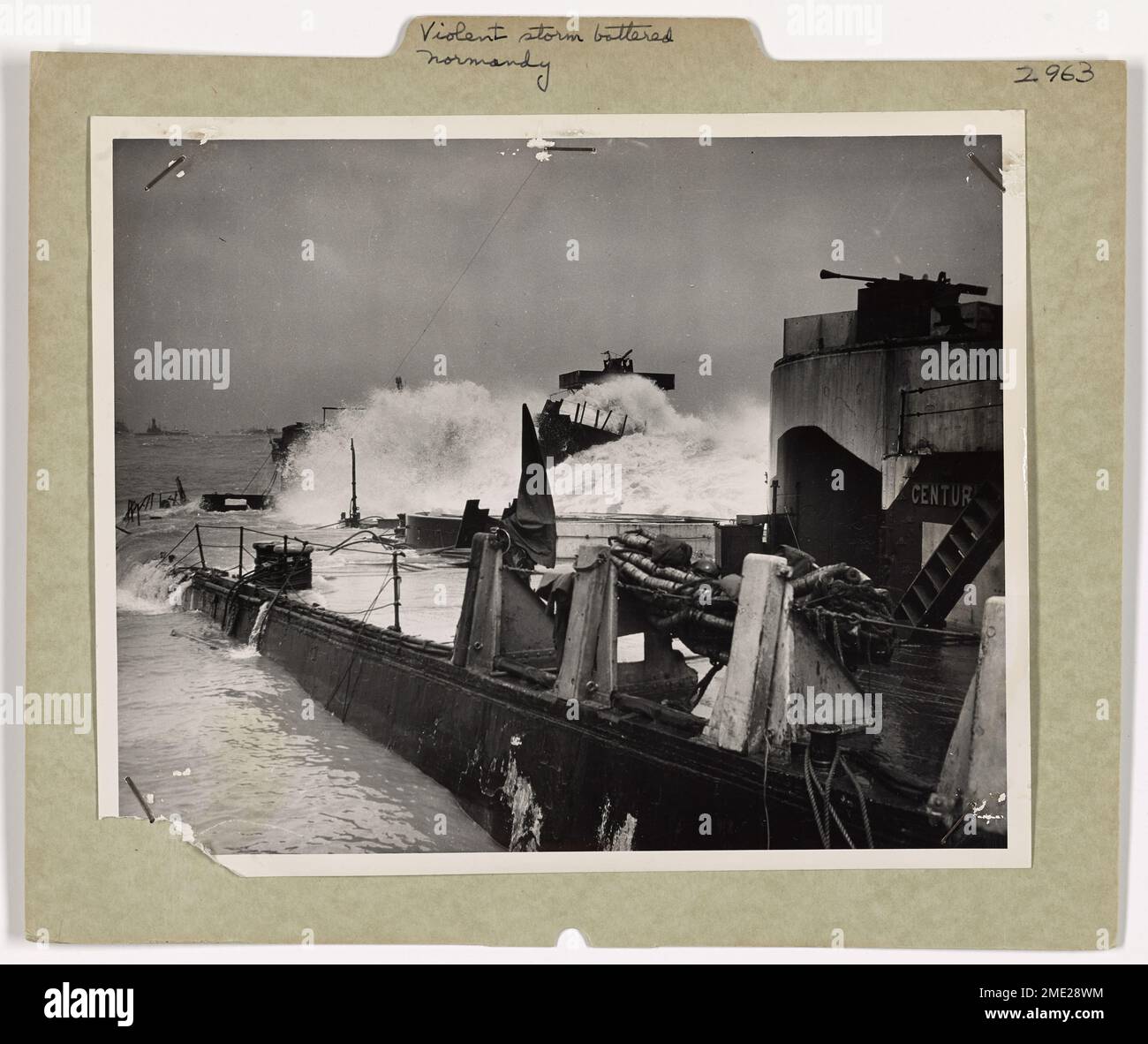 During the Normandy landings, a violent storm struck but was mitigated ...