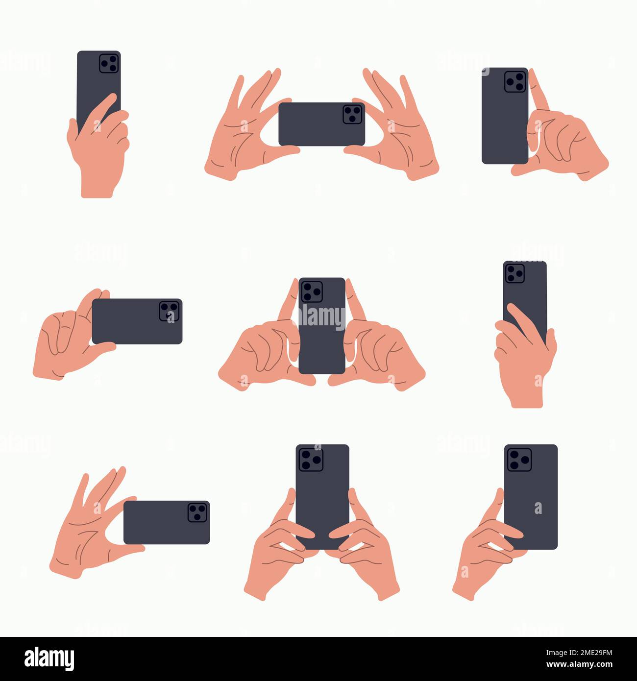 hand holding a mobile phone using various programs and applications ...