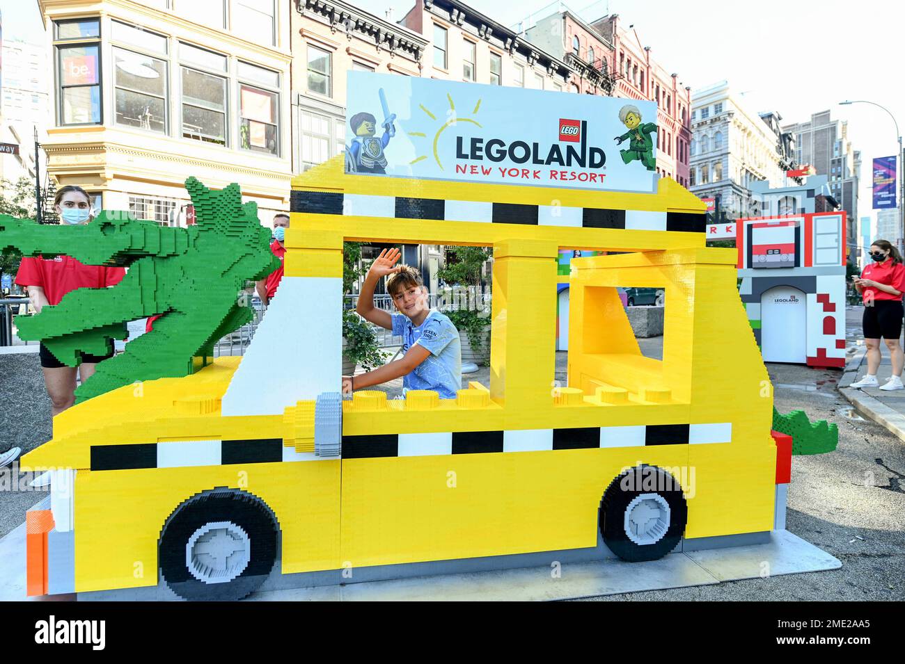 IMAGE DISTRIBUTED FOR LEGO - A fan enjoys a life-size LEGOLAND® New ...