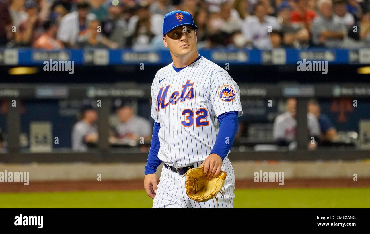 New York Mets pitcher Aaron Loup during the eighth inning of a baseball ...