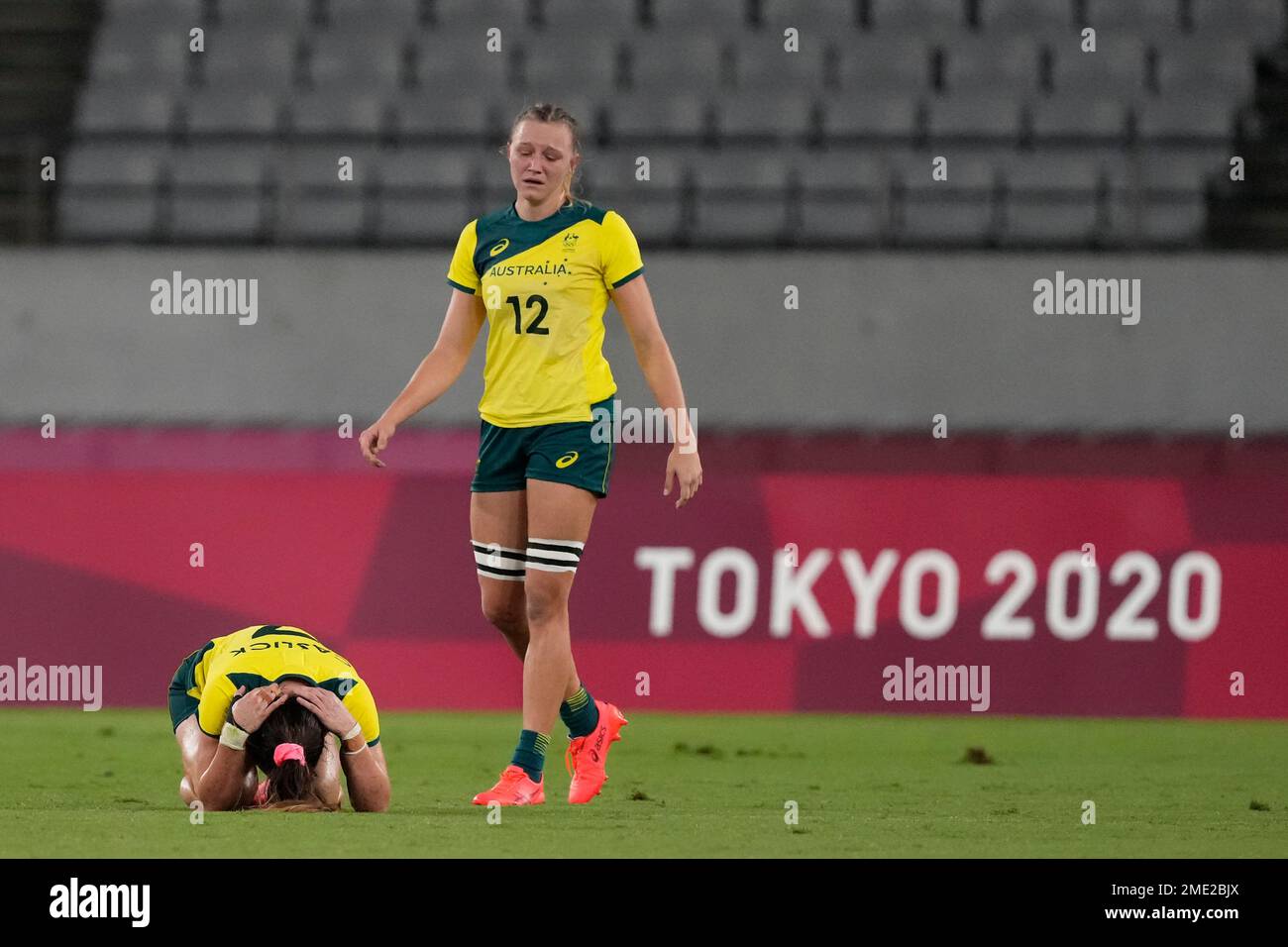Australia's Maddison Levi, right, and teammate Charlotte Caslick after ...