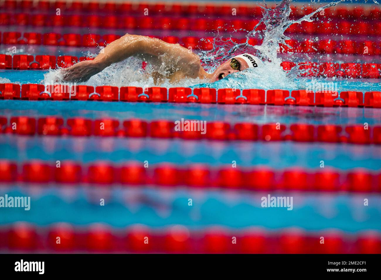 Kirill Martynychev, of Russian Olympic Committee, swims in a men's 1500 ...