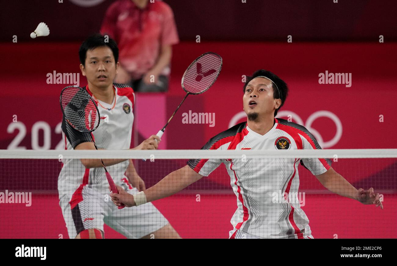 Indonesia's Mohammad Ahsan and Hendra Setiawan compete against Taiwan's ...