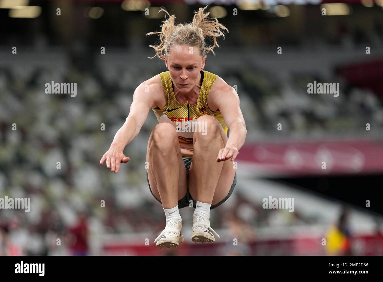 Neele Eckhardt, of Germany, competes in the qualification rounds of the ...