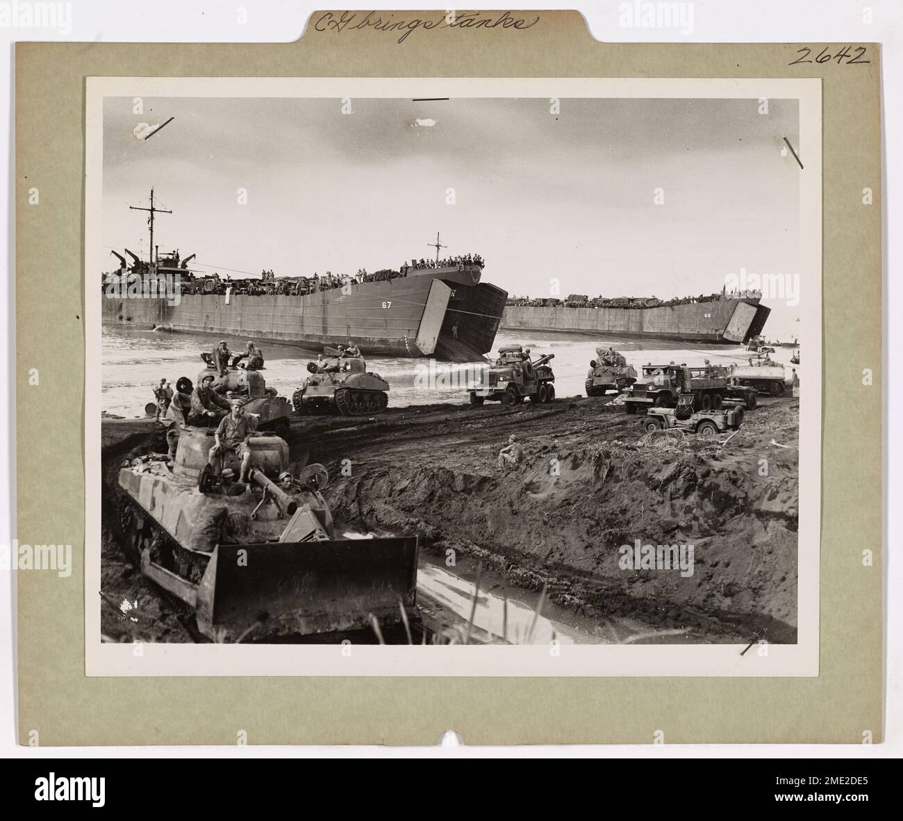 Coast Guard-manned LSTs deliver tanks to Noemfoor Island, Dutch New ...