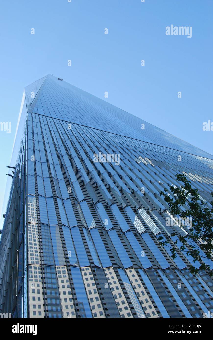 Looking up the One World Trade Center at 285 Fulton Street in Lower ...