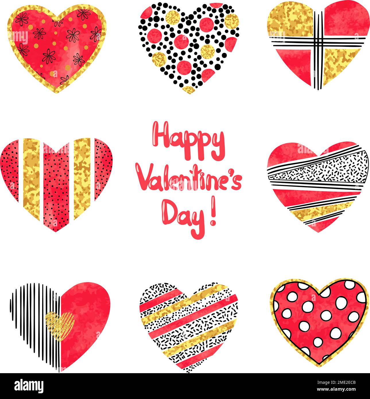 Hearts vector set hi-res stock photography and images - Alamy