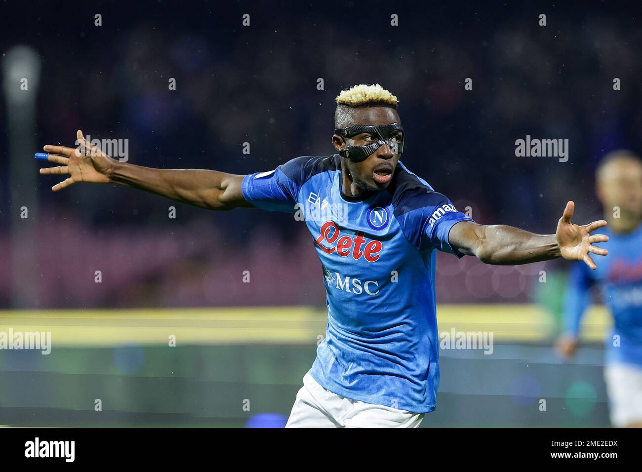 Victor Osimhen of SSC Napoli celebrates after scoring the goal of 0-2 ...