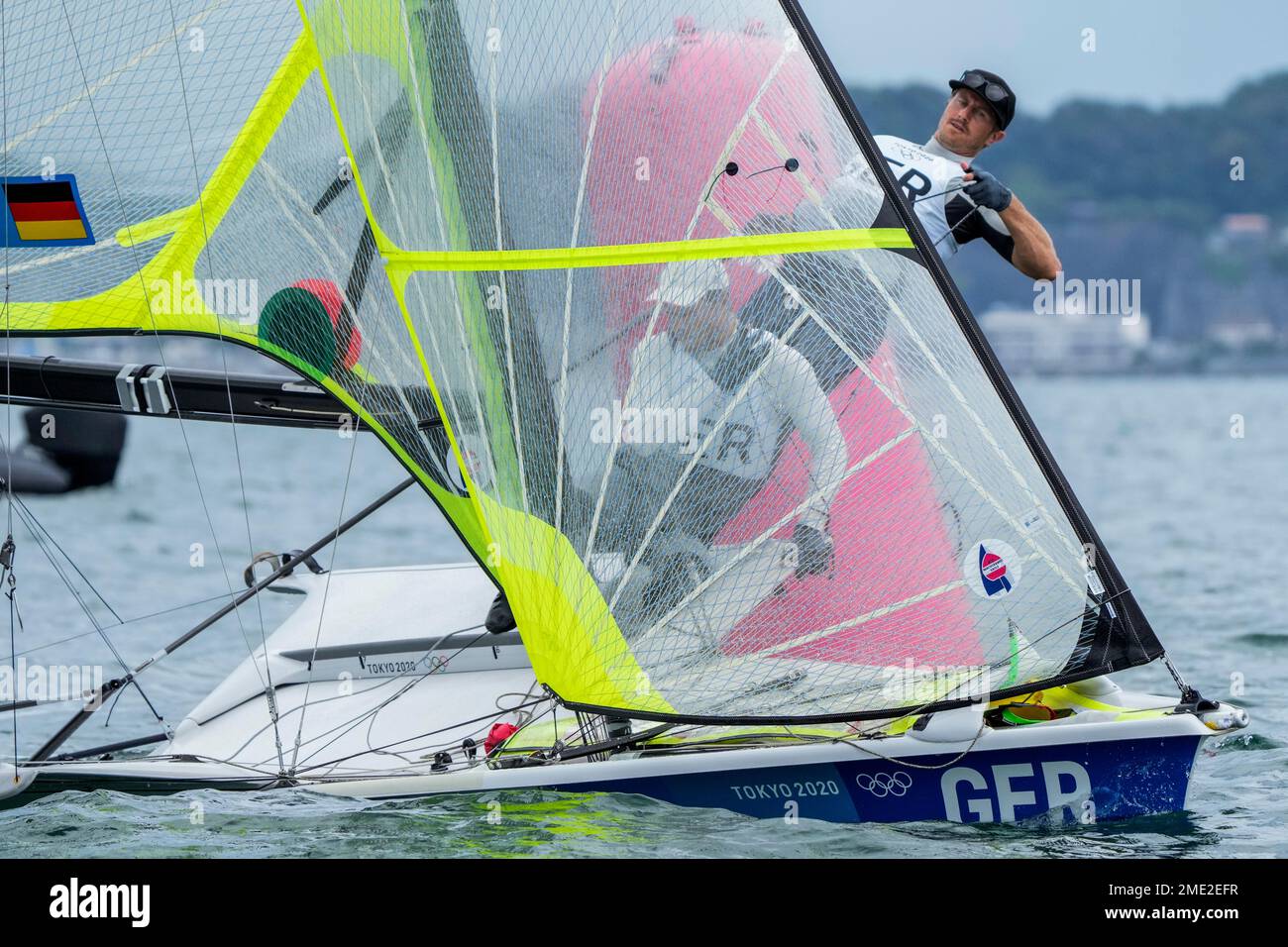 Germany's Erik Heil and Thomas Ploessel compete during the 49er men's ...