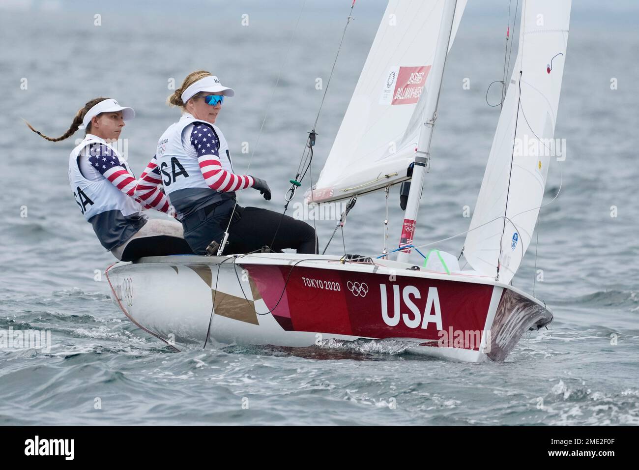 United States' Lara Dallman-Weiss and Nikole Barnes compete during the ...
