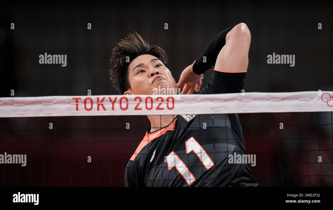 Japan's Yuji Nishida during a men's volleyball preliminary round pool A ...