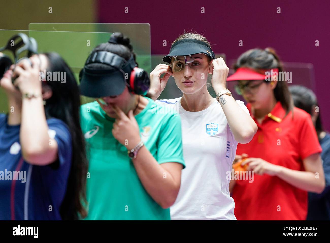 Anna Korakaki, of Greece, competes in the women's 25-meter pistol at ...
