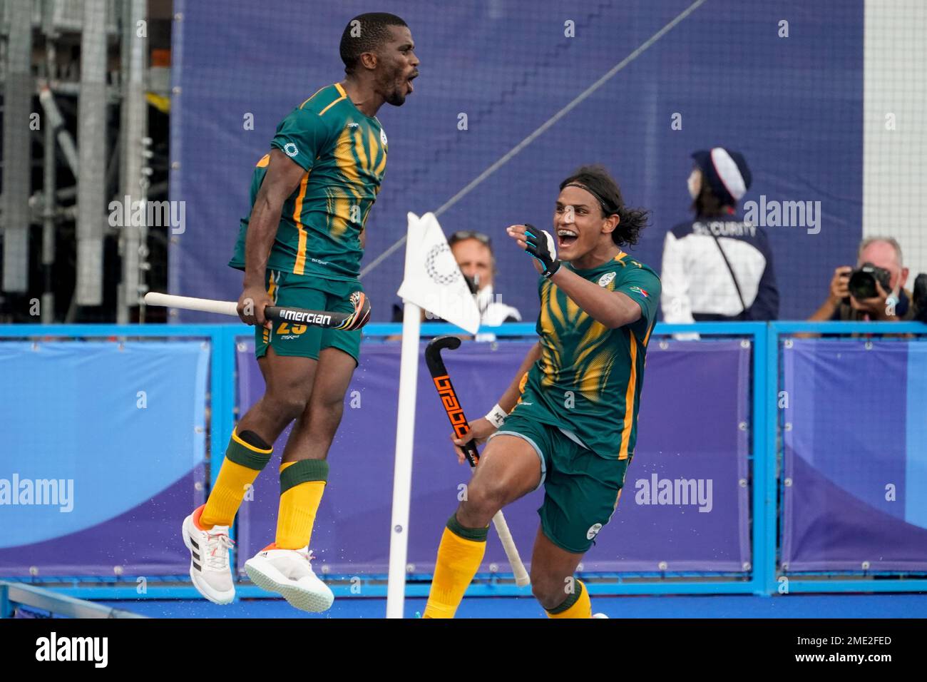 South Africa's Samkelo Mvimbi celebrates after scoring on Canada's ...