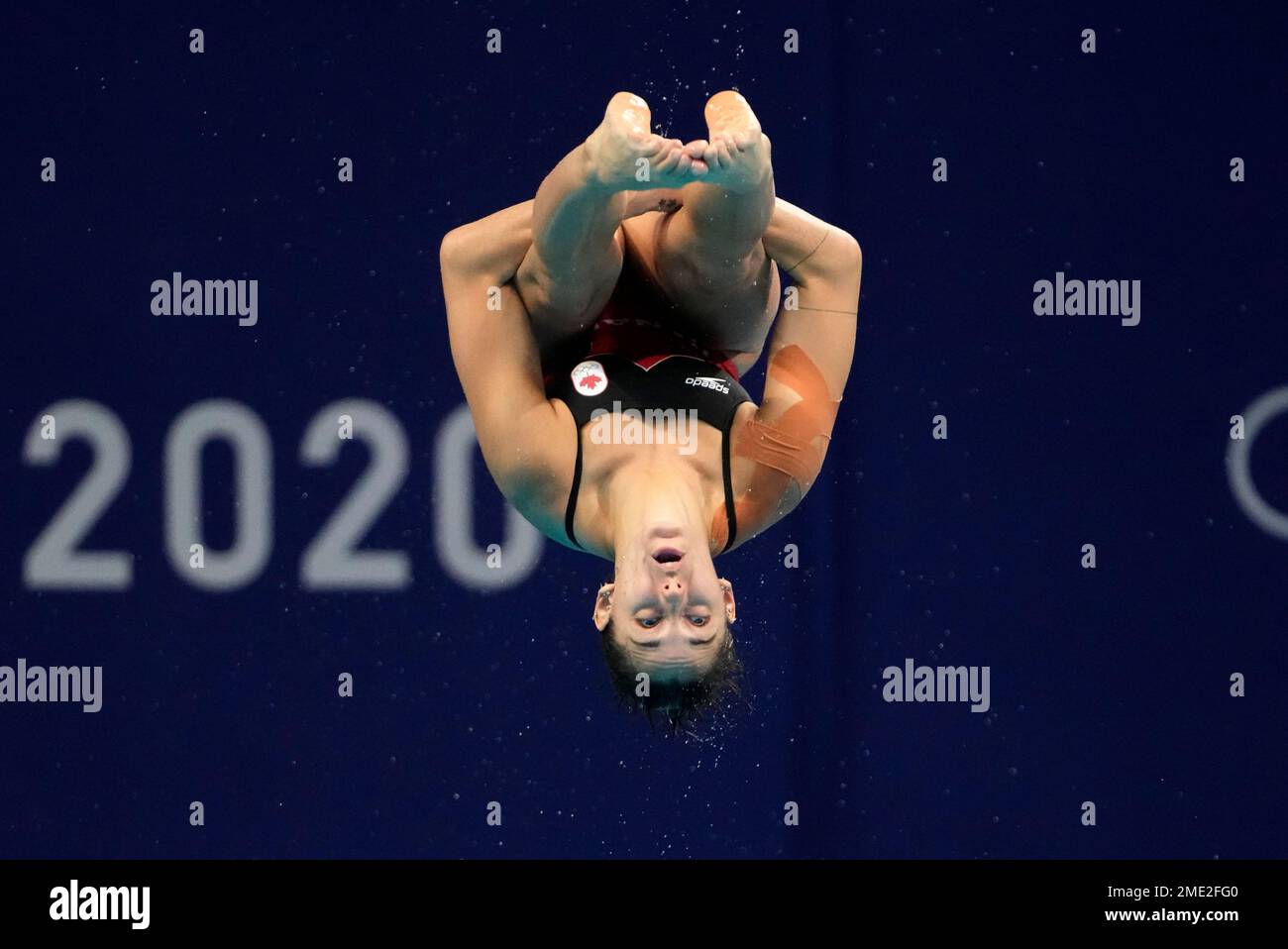 Pamela Ware of Canada competes in women's diving 3m springboard ...