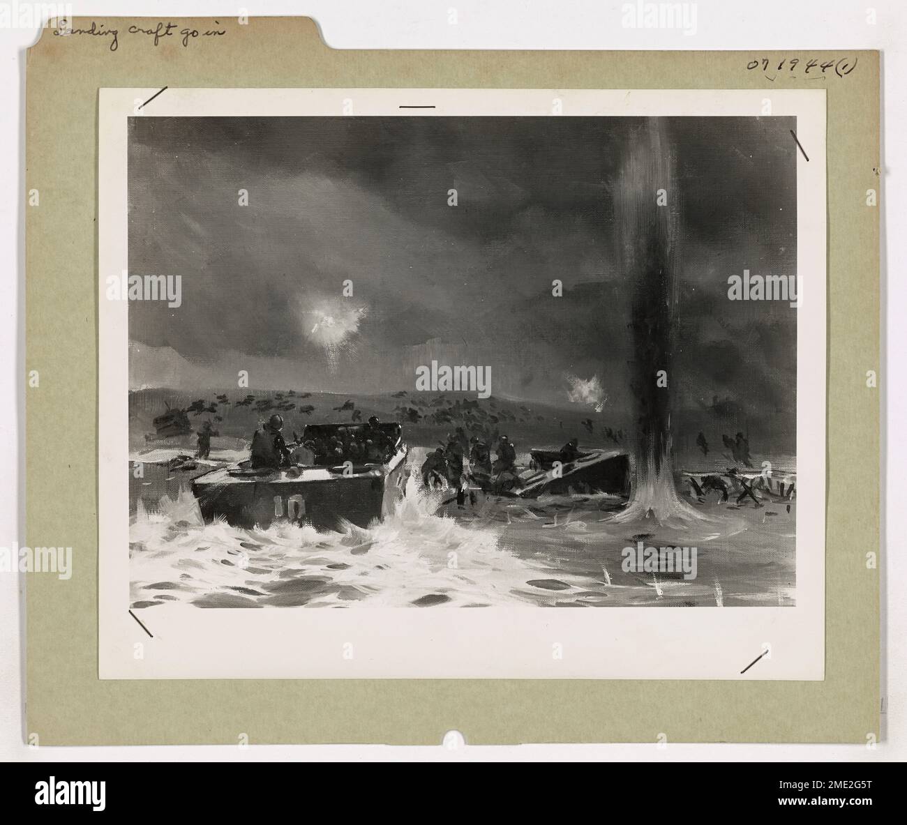 Coast Guard-manned assault transports carry out the invasion of ...