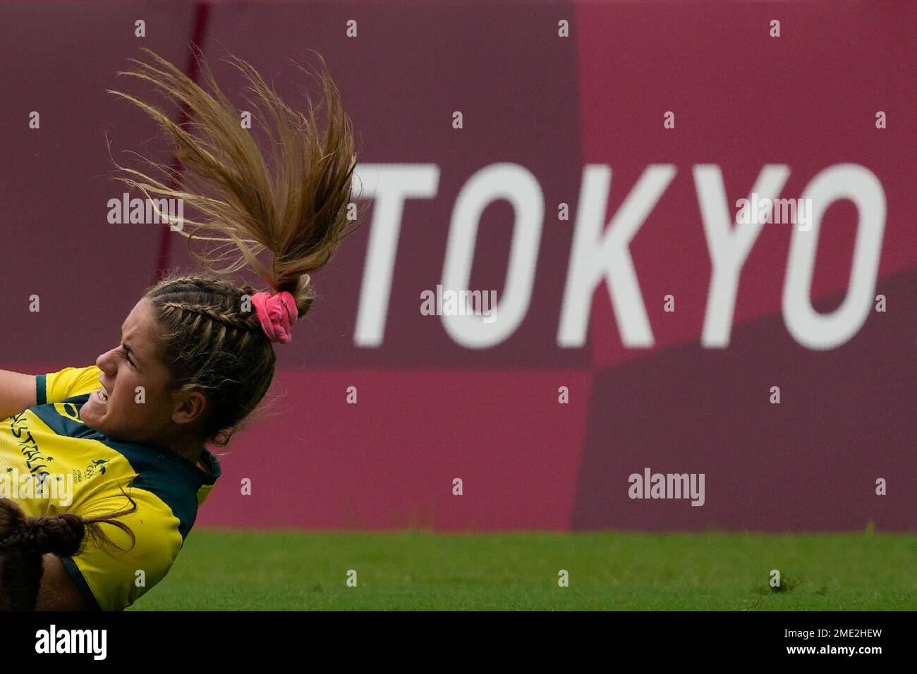 Australia's Dominique du Toit takes a tumble in Australia's women's ...
