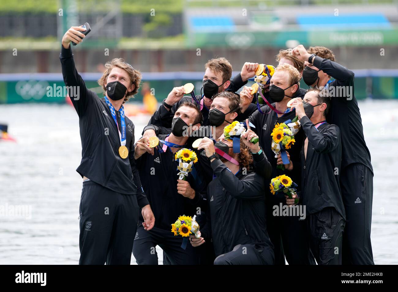 Gold medalists Thomas Mackintosh, Hamish Bond, Tom Murray, Michael ...