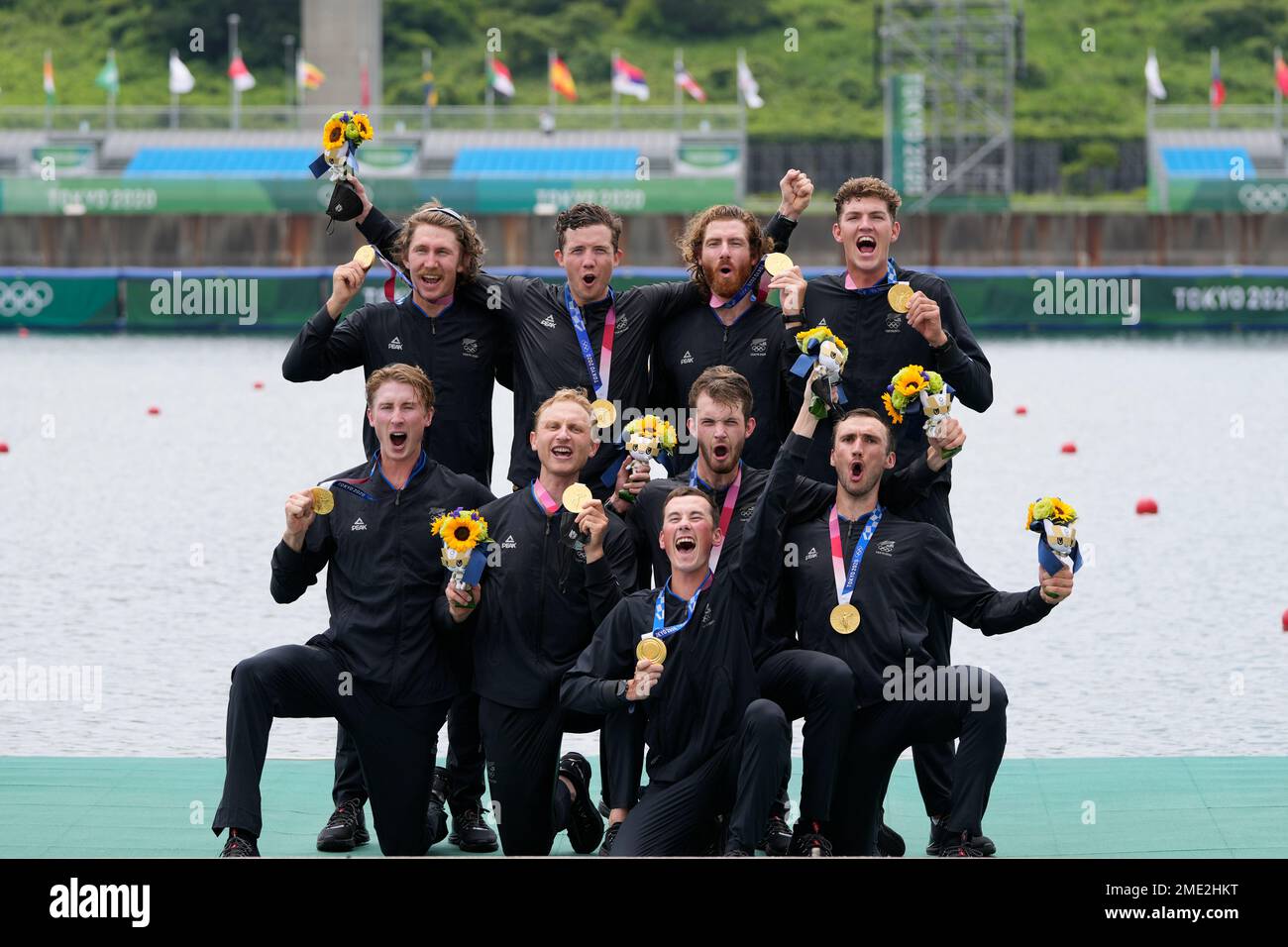 Gold medalists Thomas Mackintosh, Hamish Bond, Tom Murray, Michael ...