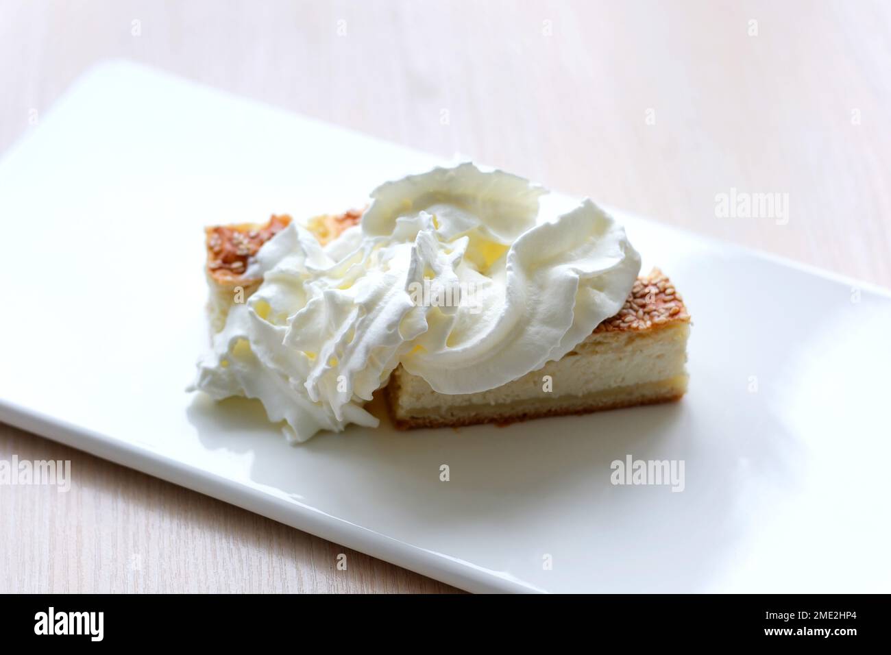slow motion Full HD 240fps cream poured on cheesecake cottage cheese ...