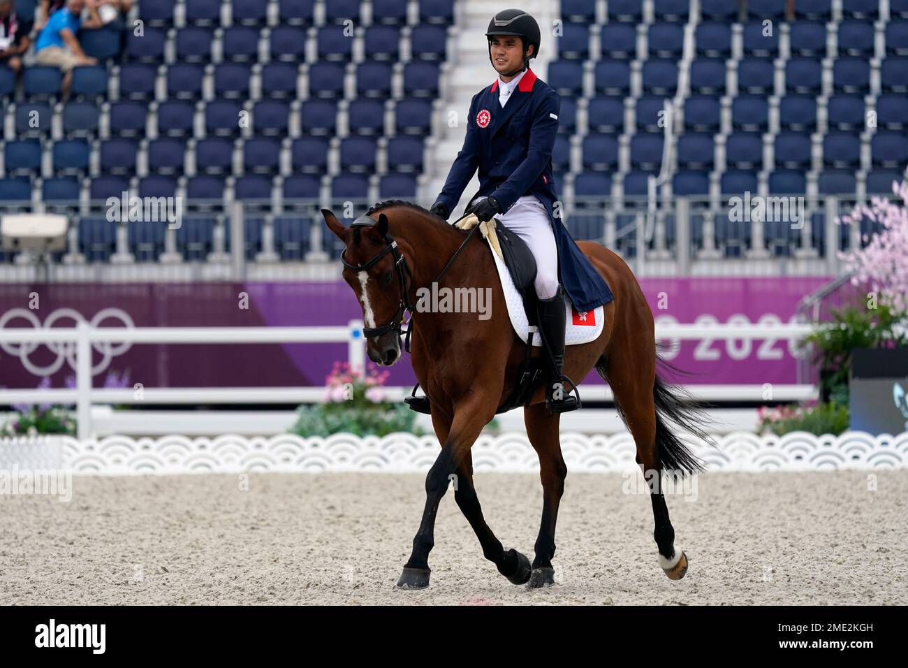 Hong Kong's Thomas Heffernan Ho, riding Tayberry, competes during the ...