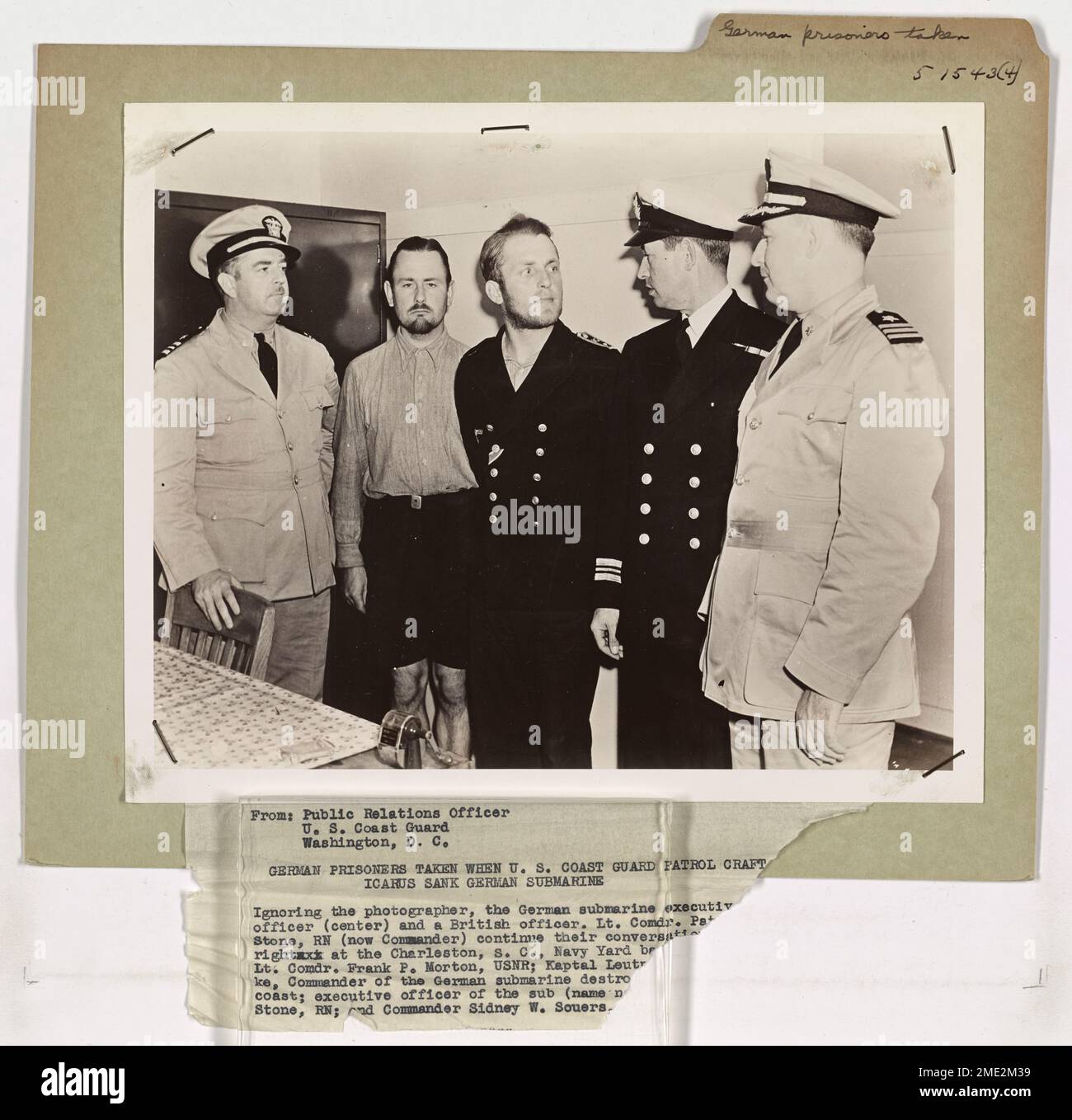 German prisoners, including submarine commander Kapitan Leutnant ...