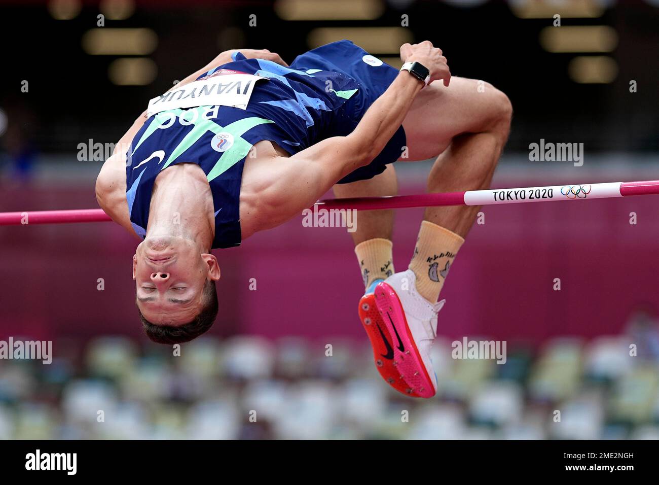 Ilya Ivanyuk, of Russian Olympic Committee, competes in the preliminary ...