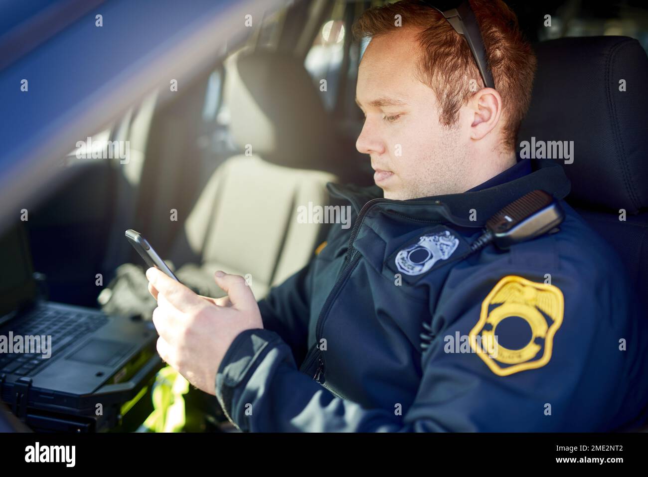 Patrol officer communication hi-res stock photography and images - Alamy