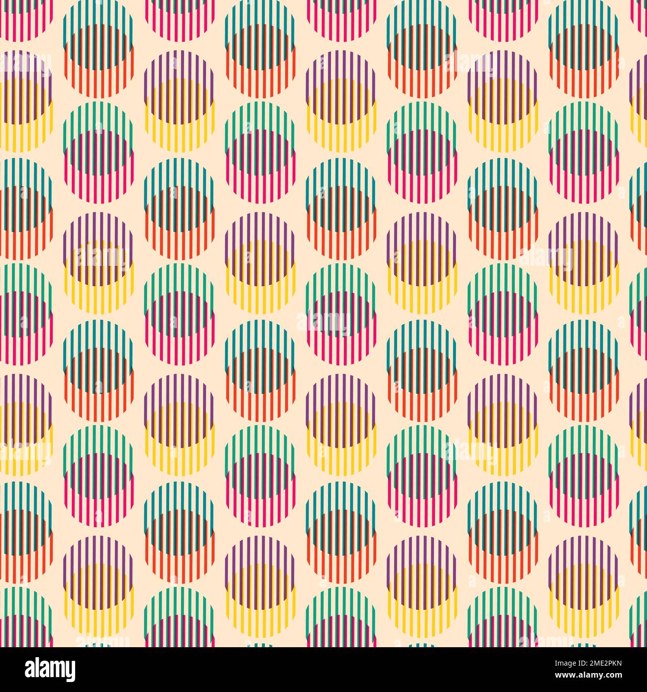Pattern with risograph effect. Seamless vector pattern. Geometric abstract shapes. Modern two ...