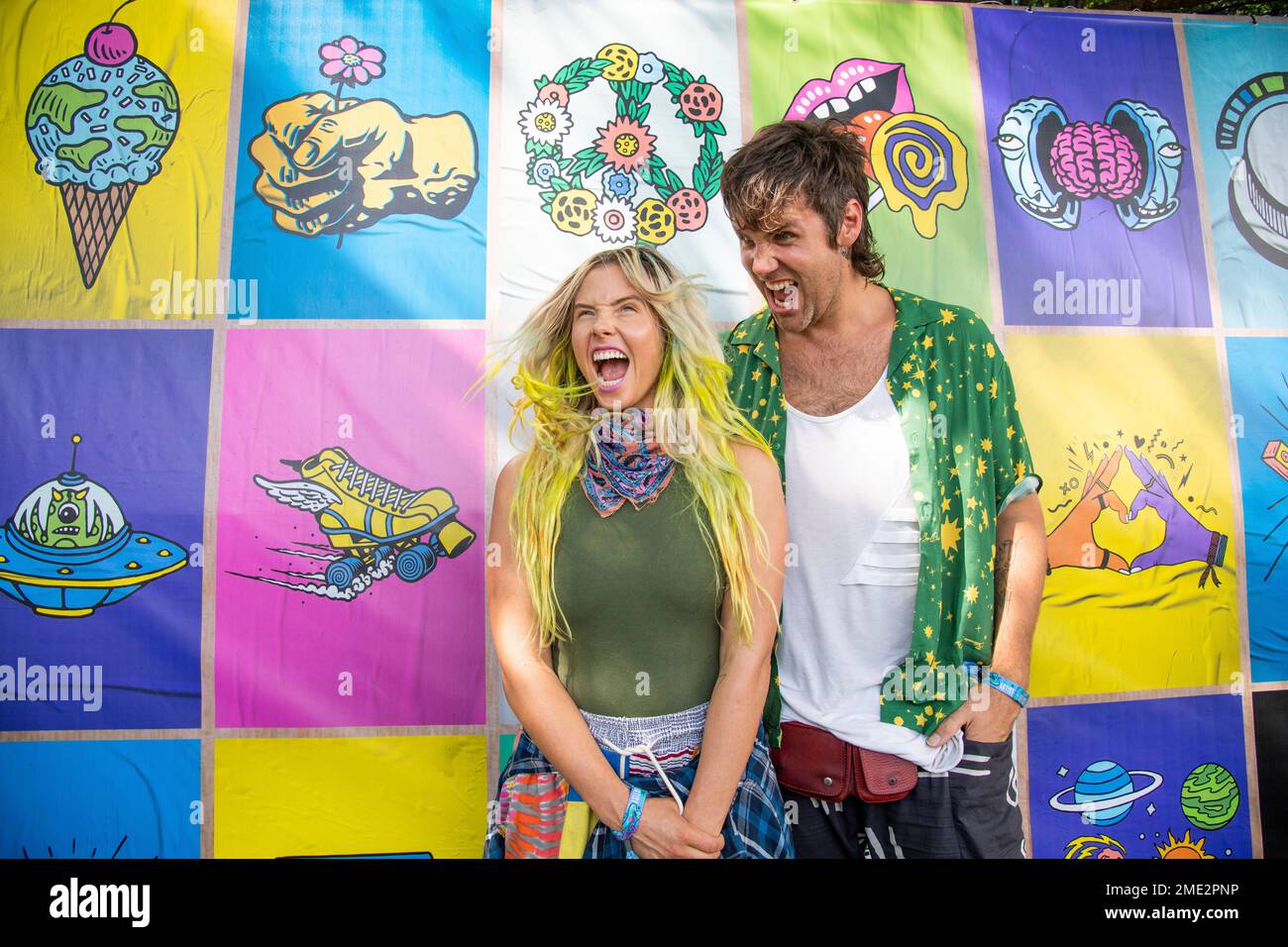 Victoria Evigan, left, and Jason Evigan of Elephant Heart on day one of ...