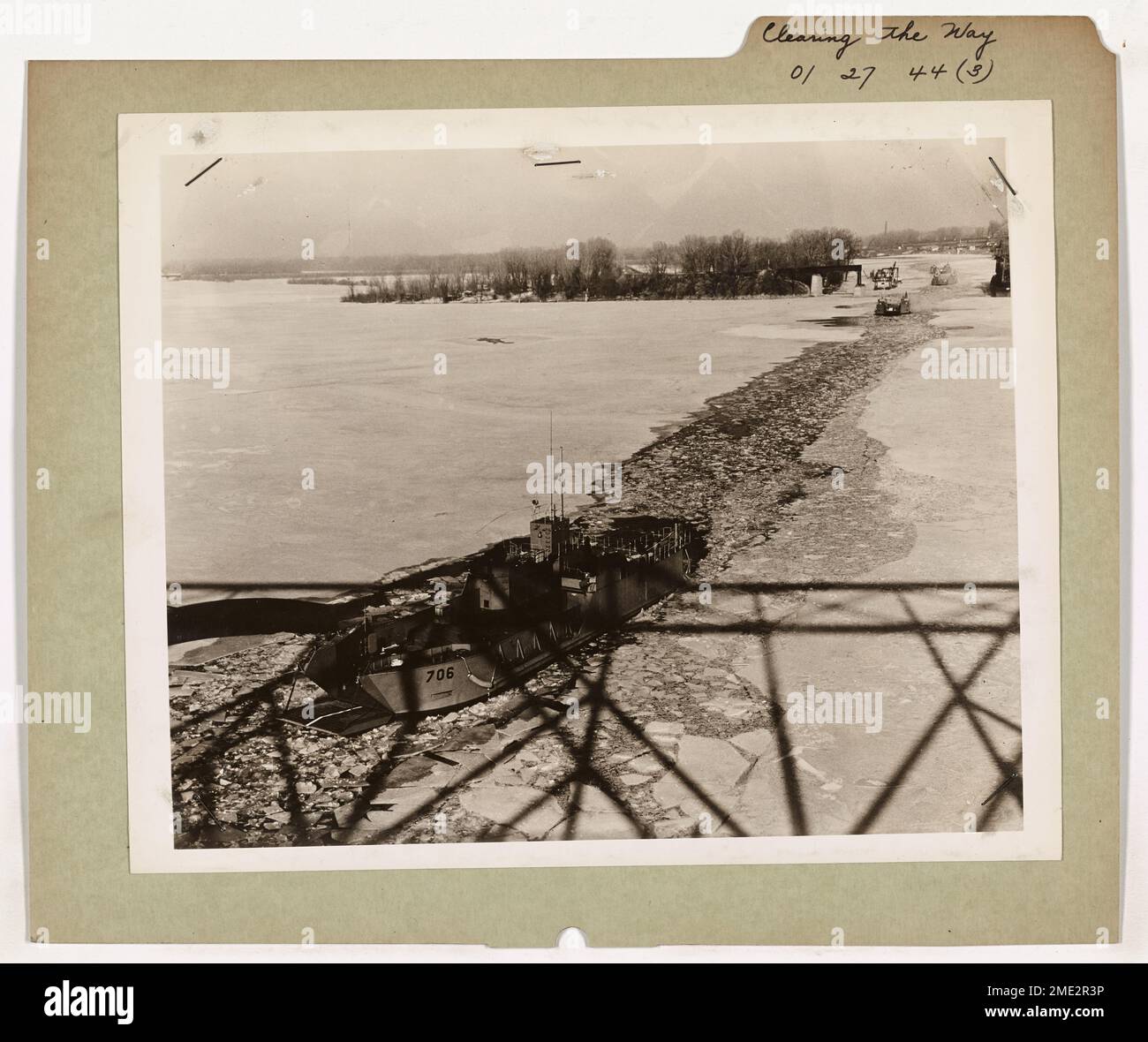 This image shows an invasion craft following a U.S. Coast Guard ...