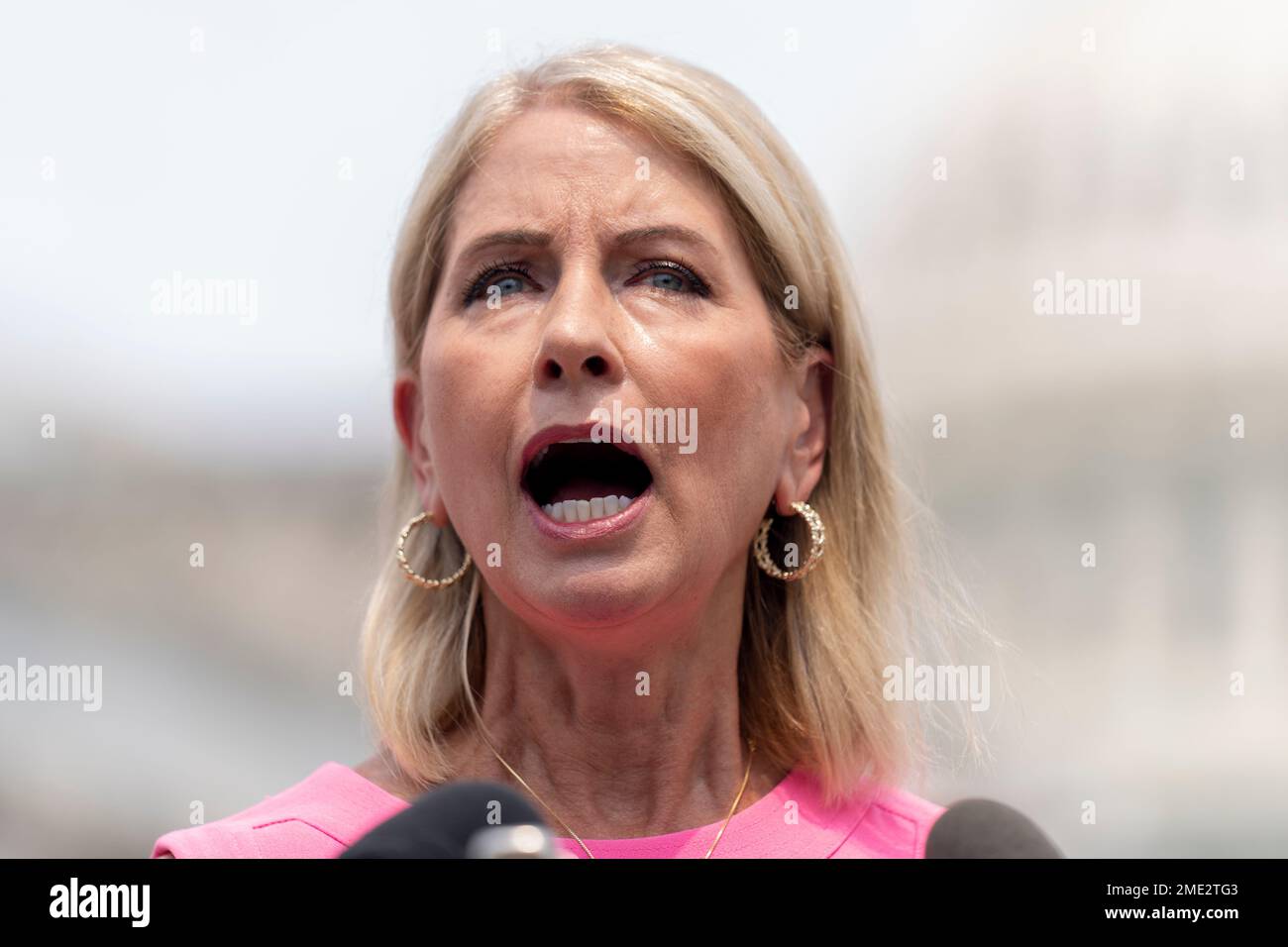 Rep. Mary Miller, R-Ill., speaks at a news conference held by members ...