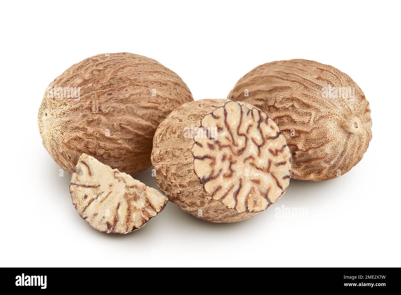 nutmeg isolated on white background with full depth of field Stock ...