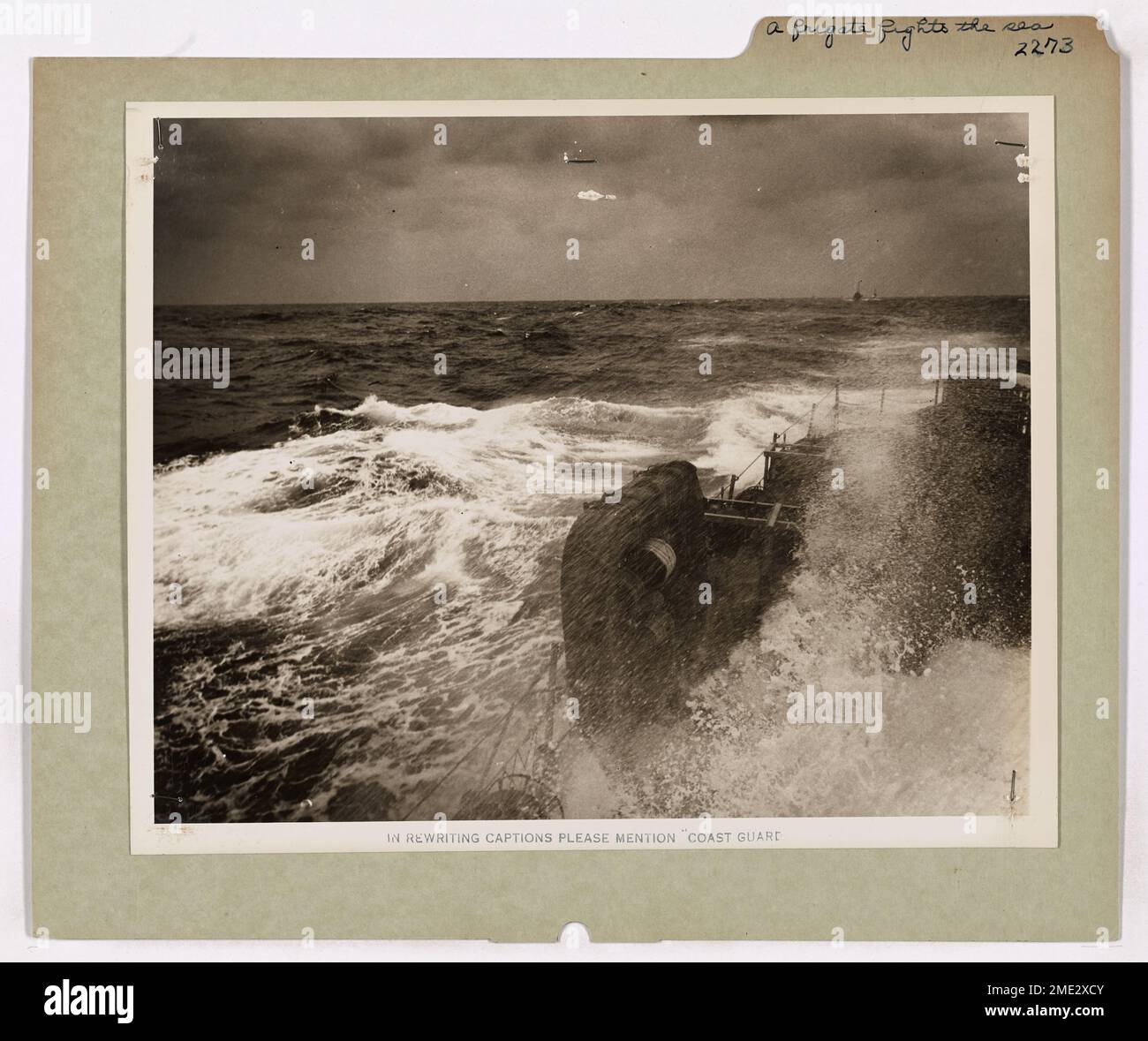 A U.S. Coast Guard Patrol Frigate battles through violent storm waves ...