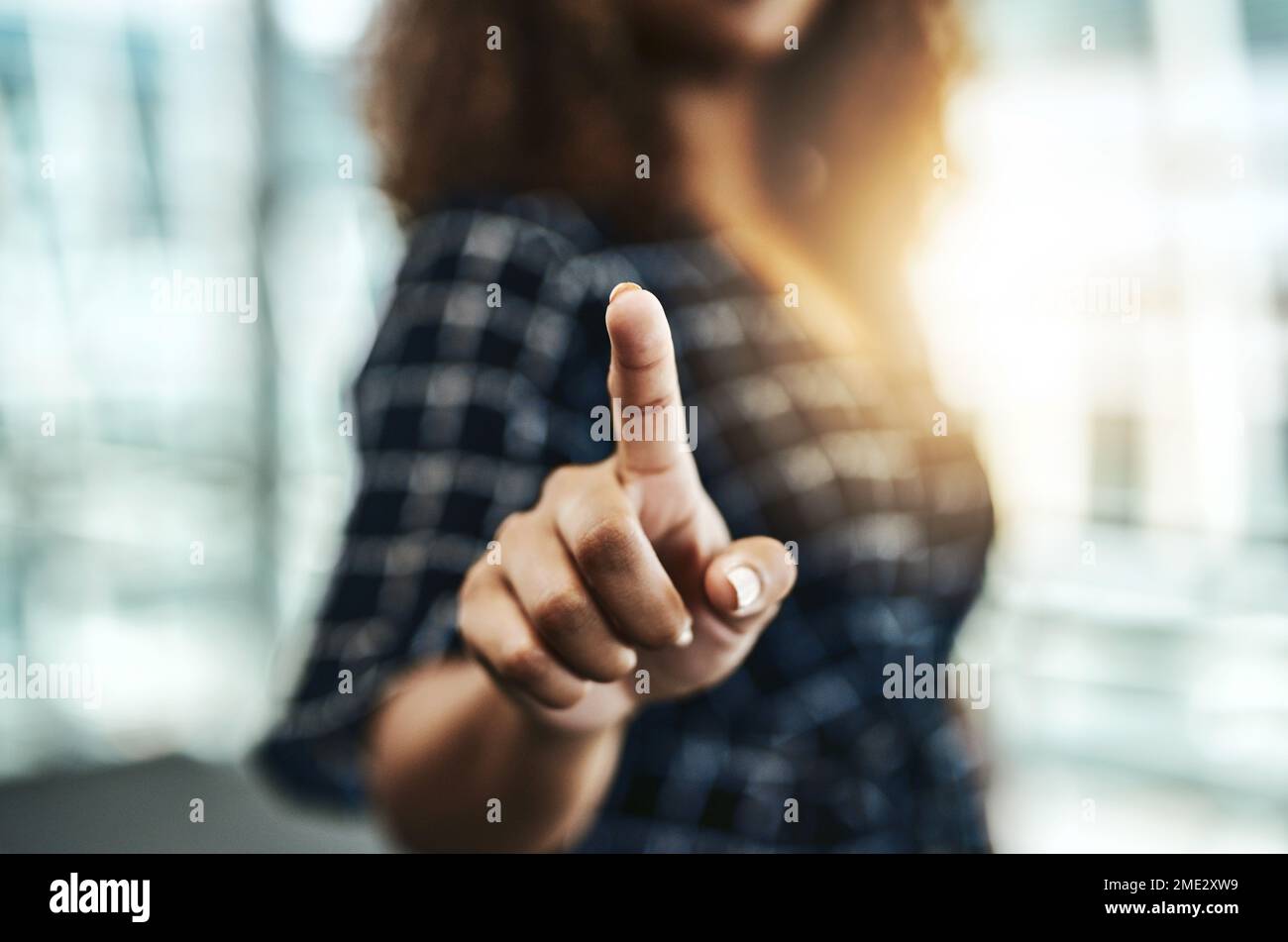 Get connected with a single touch. an unrecognizable businesswoman ...