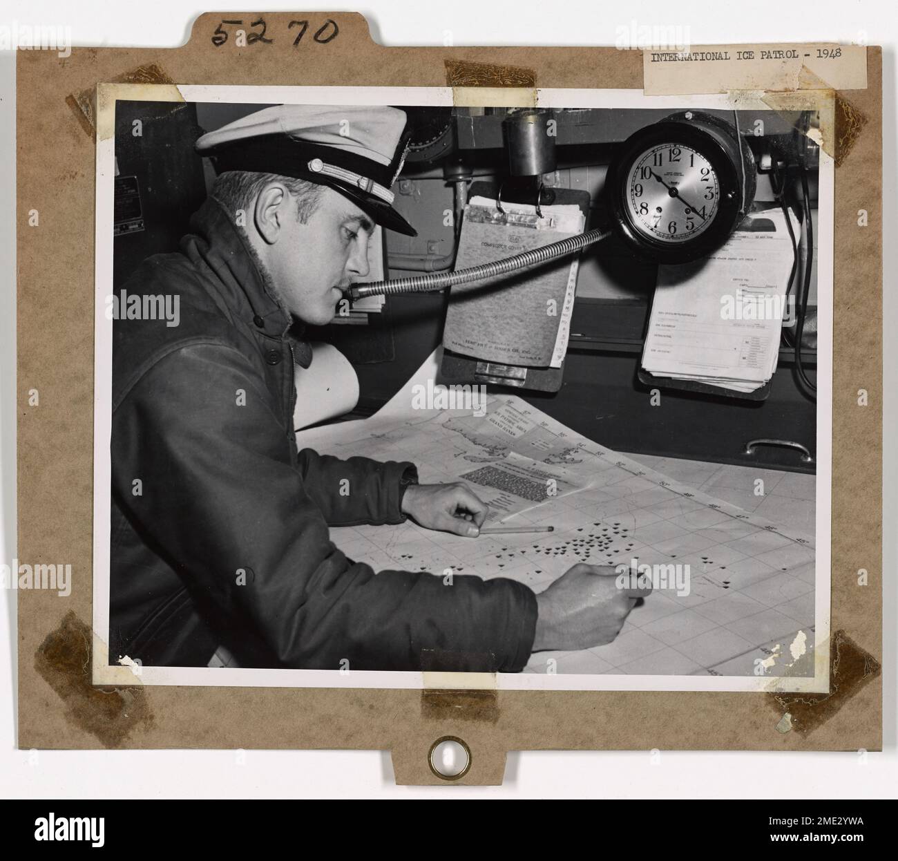 The Coast Guard cutter on ice patrol marks the position of icebergs ...
