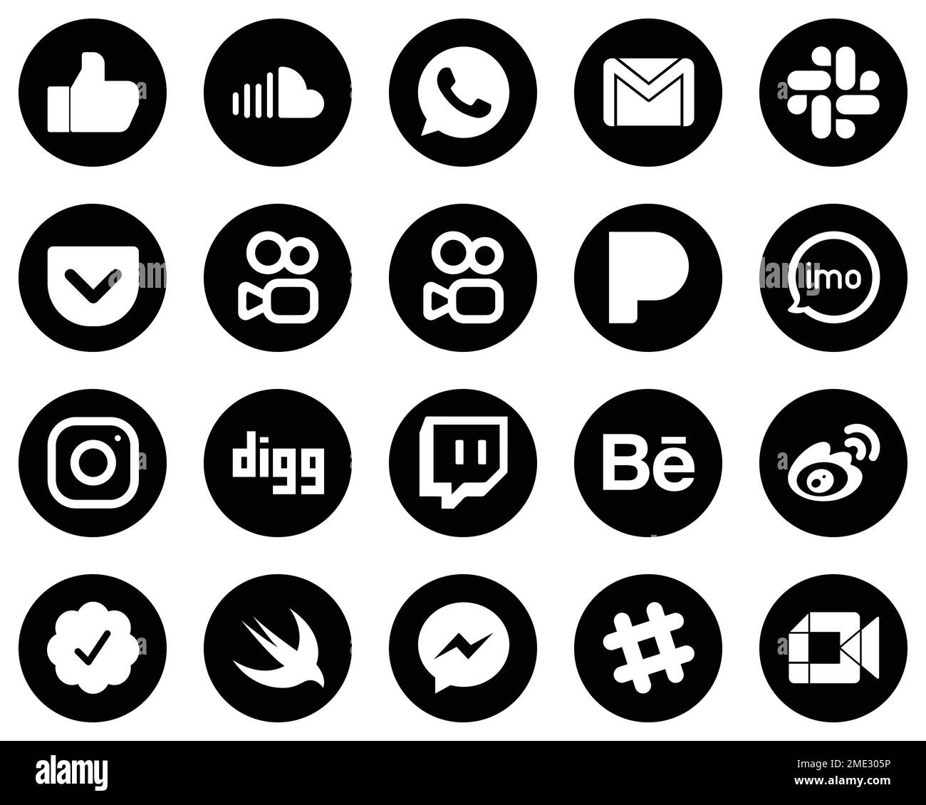 Social Media Icons Black And White Instagram