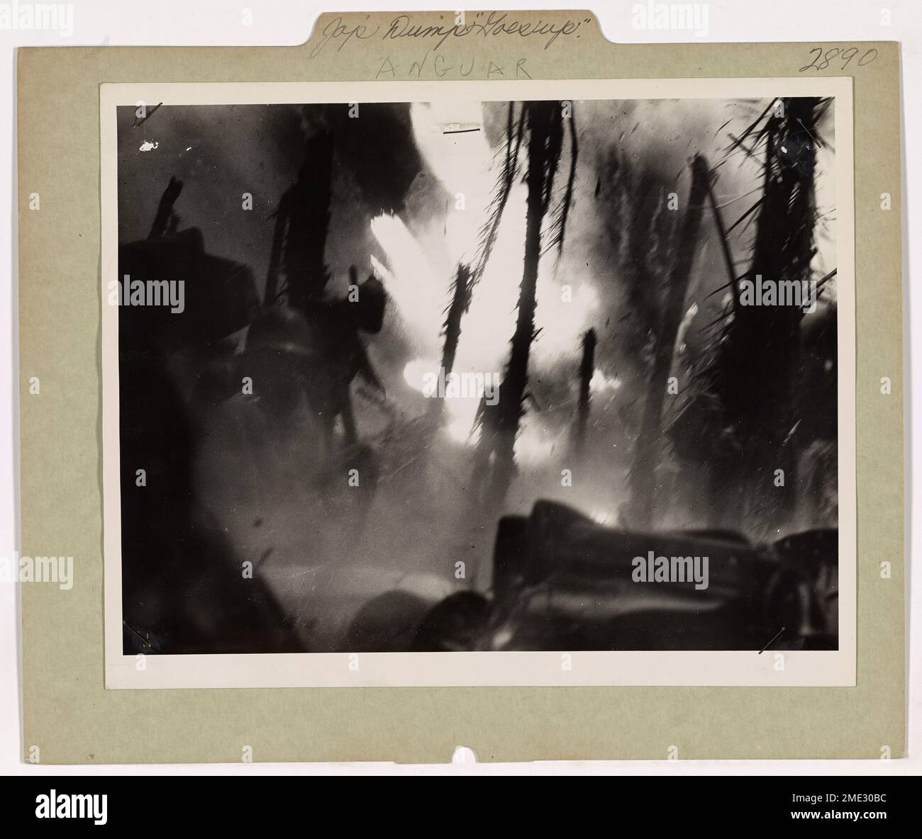 Photograph of a Burst of Flame Over Angaur Island During Invasion. Jap ...