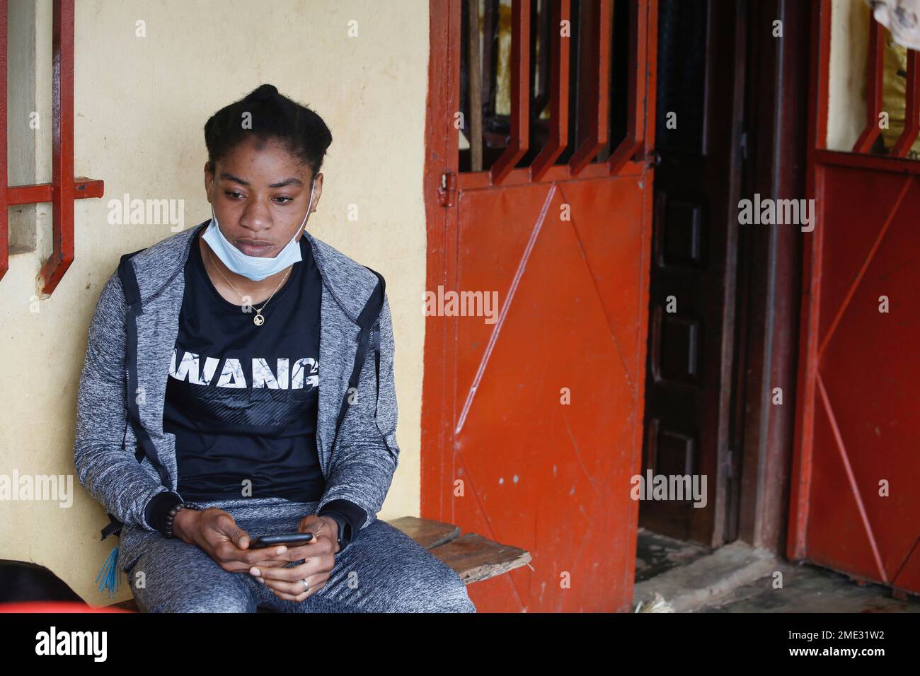 Guinean wrestler Fatoumata Yarie Camara waits to know of she will go or ...