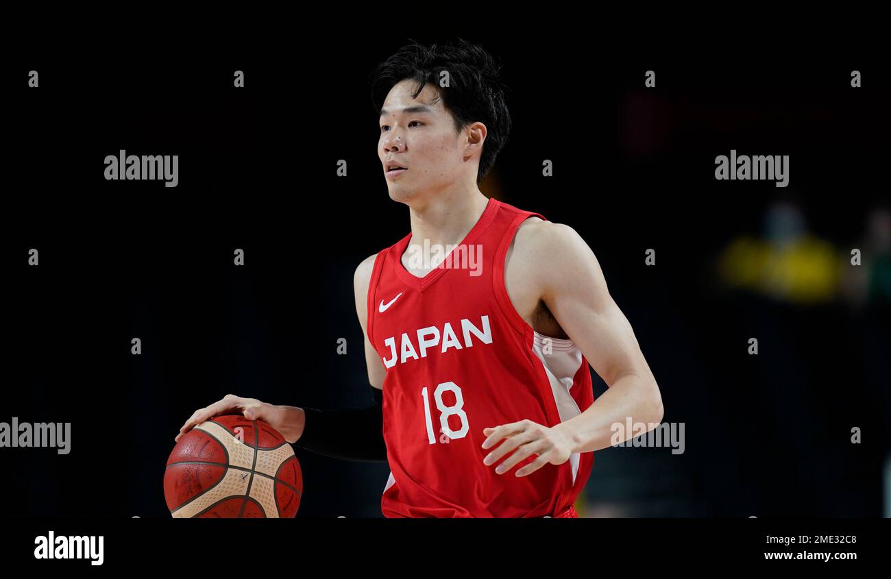 Japan's Yudai Baba (18) drives to the basket during men's basketball ...
